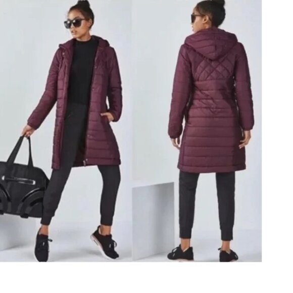Fabletics | Jackets & Coats | Fabletics Womens Burgundy Lucca Puffer ...